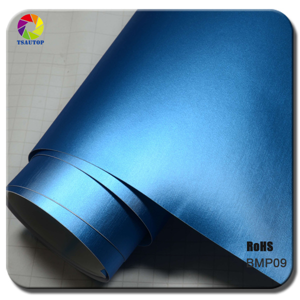 Tsautop Blue Brushed Matte Chrome Car Vinyl for Wrapping ...