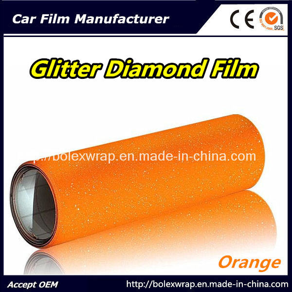 Orange Brilliant Diamond Film, Pearlized Diamond Car Body Vinyl Car ...