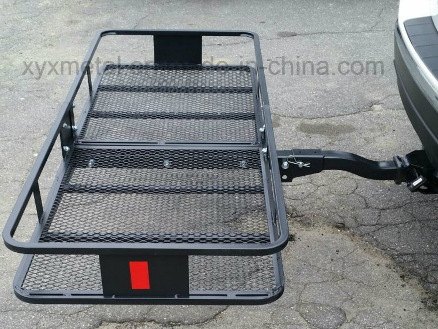 Folding Hitch Mount Cargo Basket Rack Luggage Hauler Carrier ...