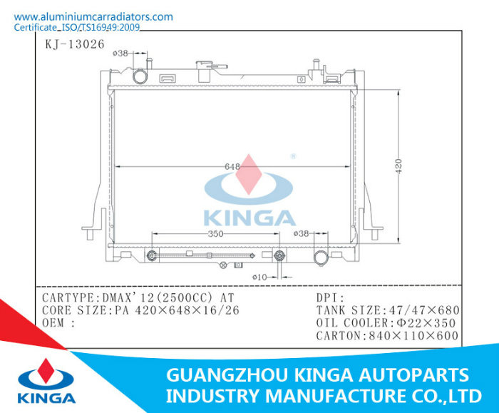 Dmax 12 (2500CC) at Aluminum Car Radiator for Isuzu Radiator Plastic ...