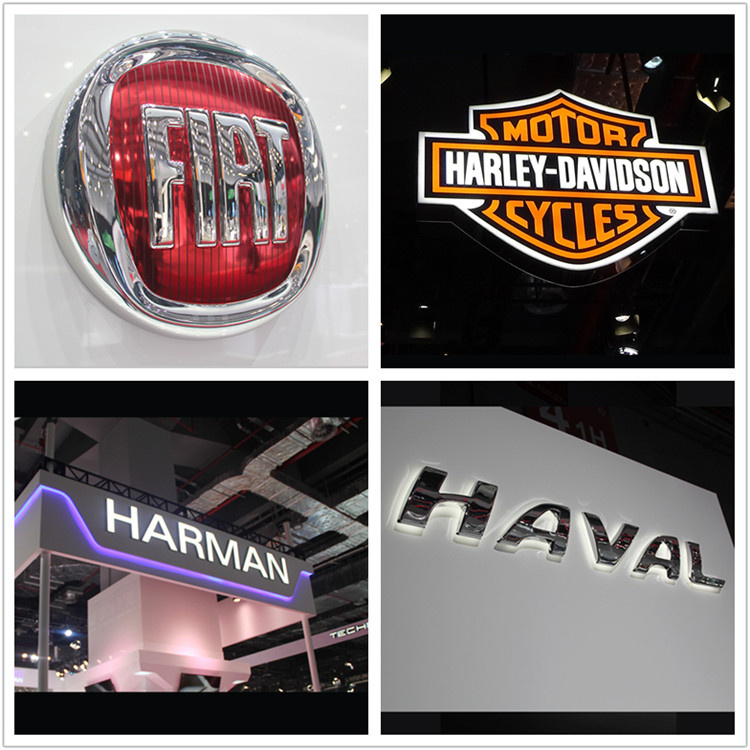Plating Nighttime Lighting Round Car Logo Signage - IBUYautoparts.com