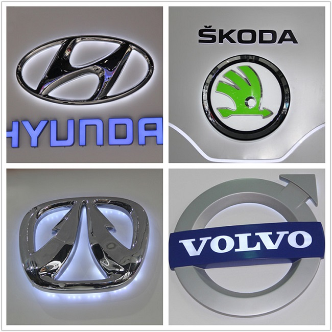 2016 Large Size Outdoor Free Standing LED Car Logo Signs ...