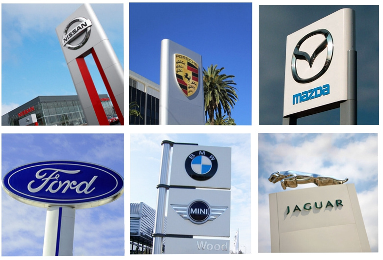 Customed High Quality Vacuum Acrylic LED Backlit Car Logo / Car Emblems ...